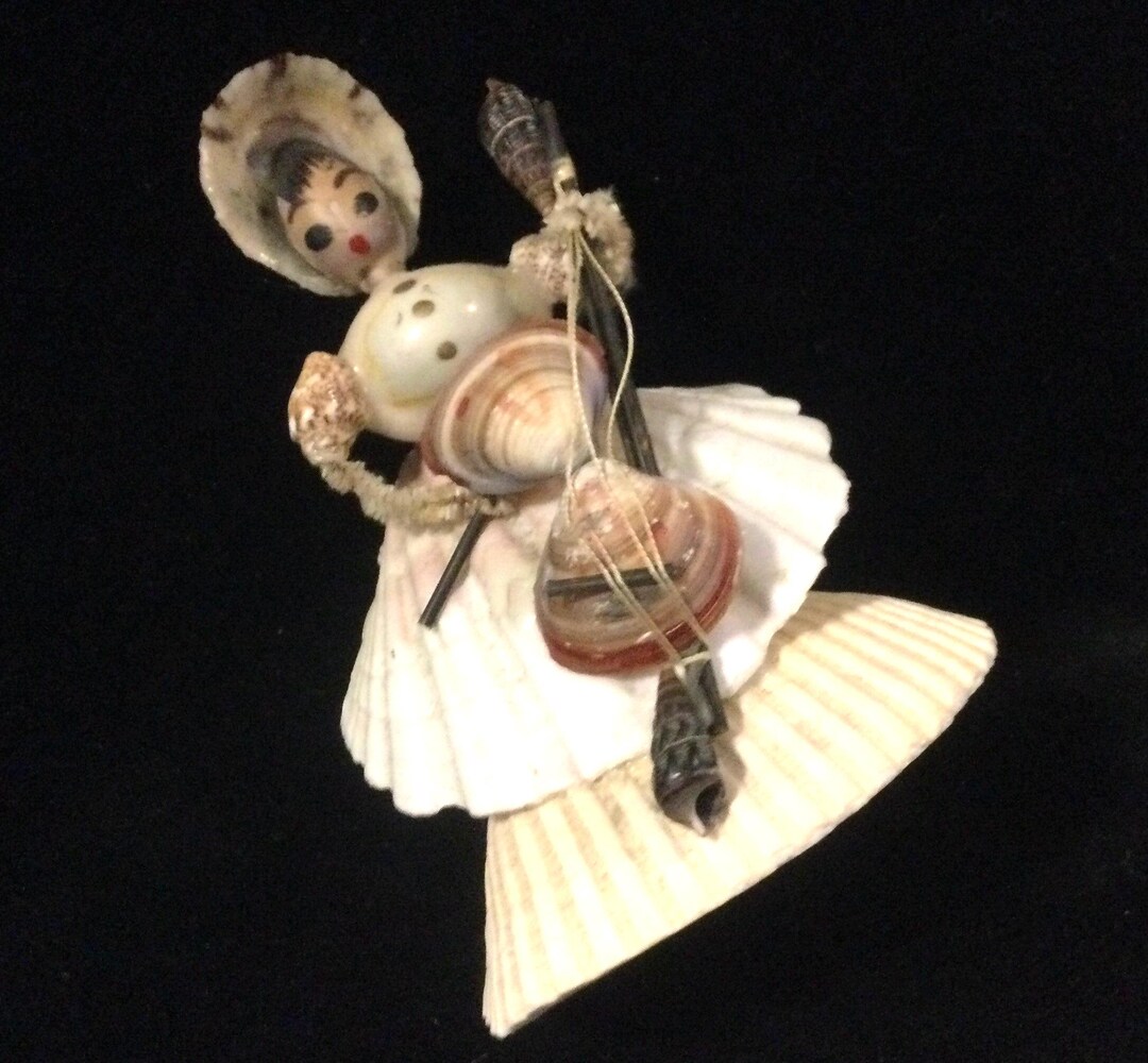Seashell Doll Figurine-knick Knack Souvenir/shell Art/music-musical ...