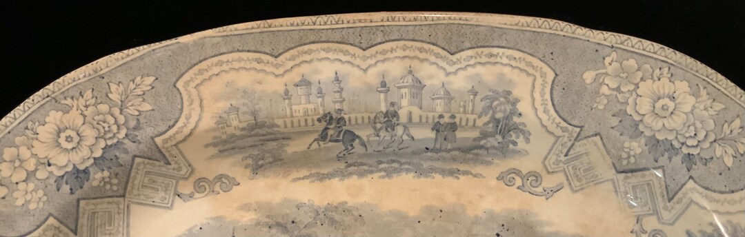 1800 Blue Transferware-transfer Ware Ironstone Platter/staffordshire ...