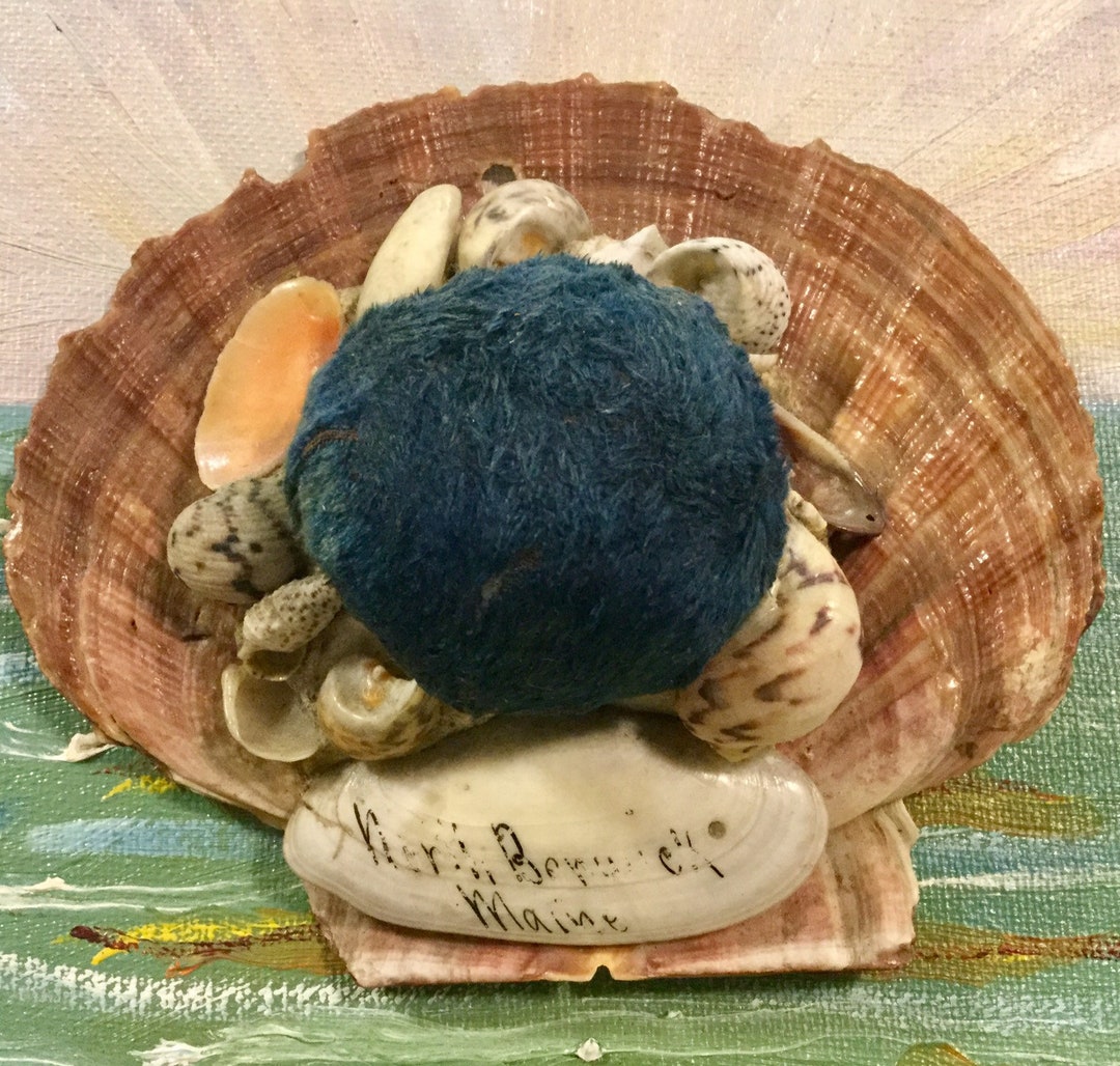Maine Shell Pincushion Souvenir/"north Berwick Maine"/nautical Seashell ...
