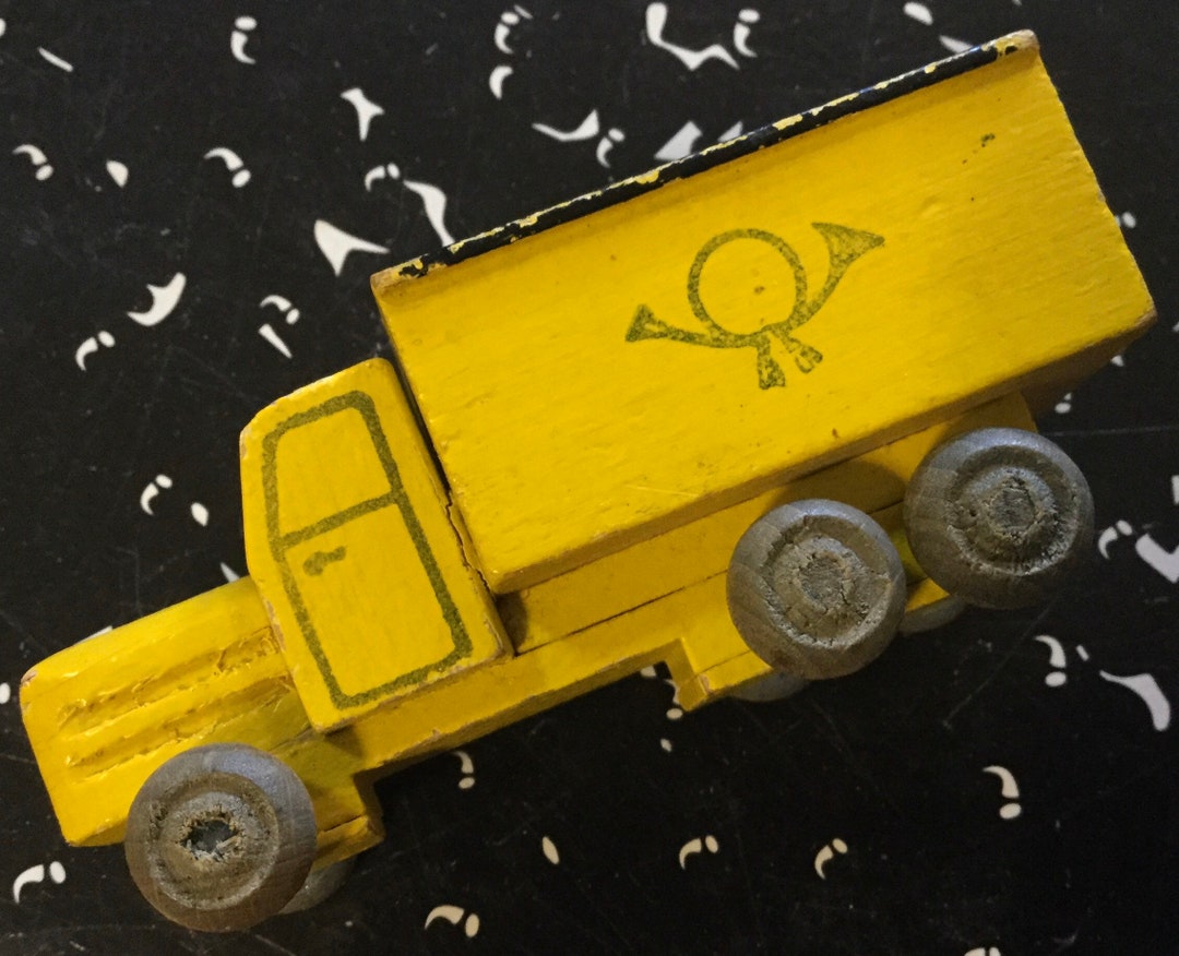 Mini Truck Toy/tractor Trailer/wood/yellow/primitive/reticulated ...