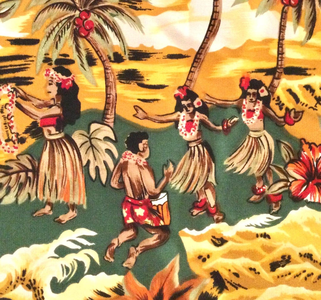 Hula Girl Hawaiian Shirt/hilo Hattie Aloha Shirt/button Up/silk ...