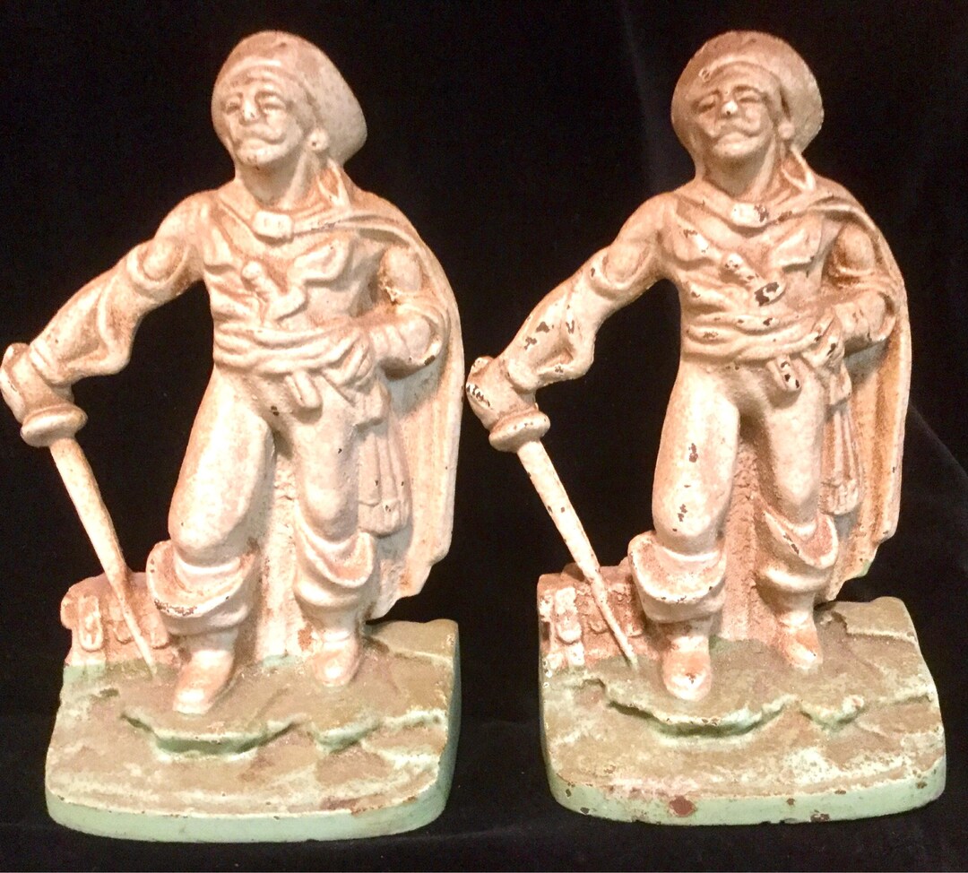 1928 Nautical Cast Iron Bookends-doorstop/pirate Book Holder//littco ...