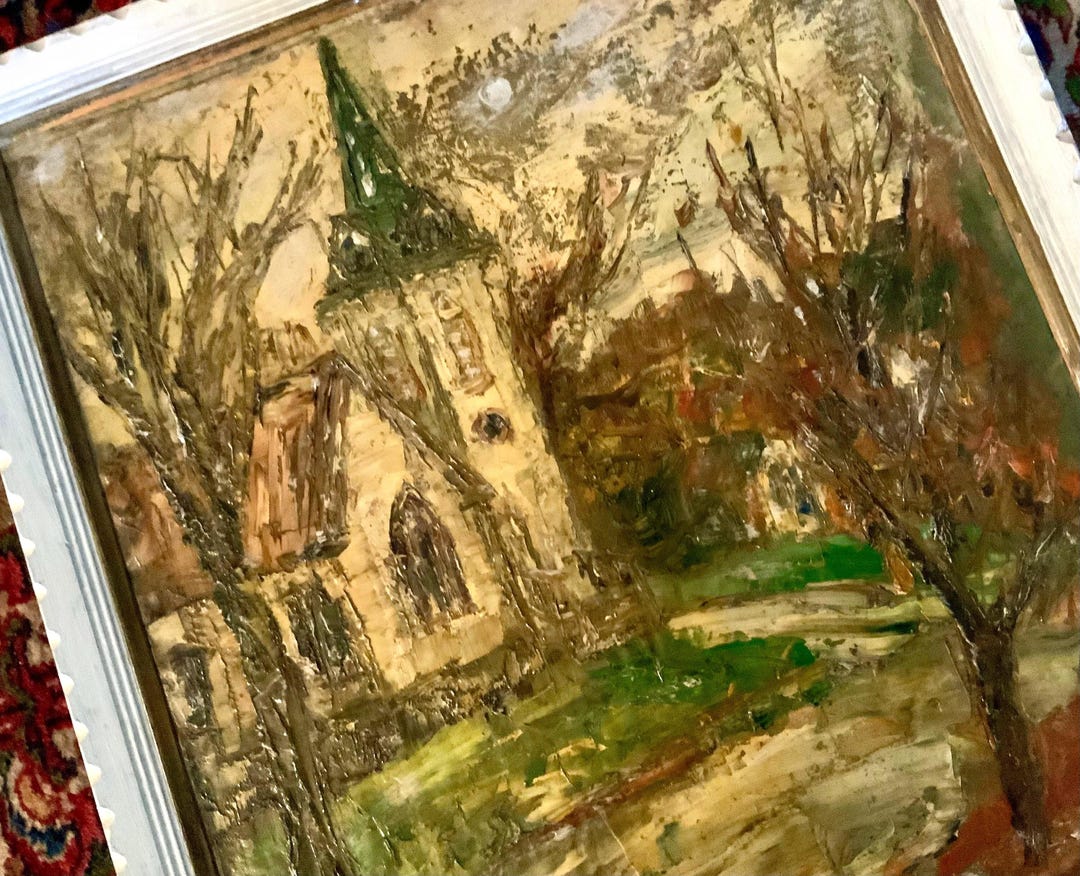 Vintage Vermont Painting/original Oil/david Pollack/congregational ...