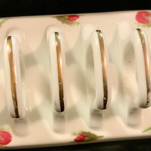 Ceramic Toast Rack-letter Holder/floral/porcelain China/red Rose ...