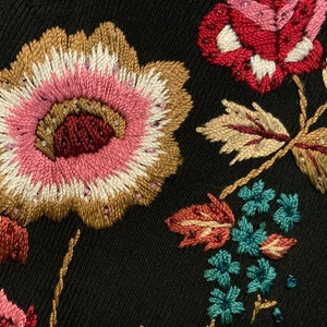 Black Floral Sweater/embroidered - Etsy