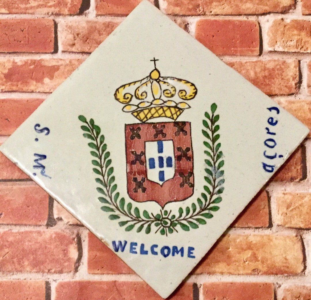 1906 Ceramic Clay Tile/welcome Shield Family Crest With - Etsy