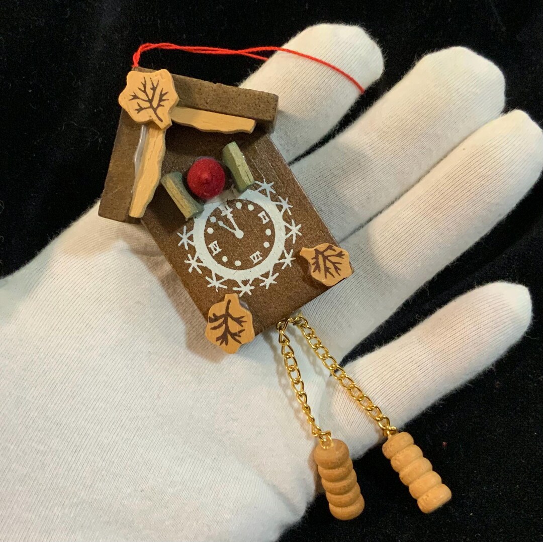 1970 Brinn’s Mini Wood Cuckoo Clock Christmas Ornament/hand Carved ...