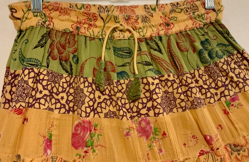 French Provence Skirt/floral Print/peasant/patchwork/layered/tiered ...