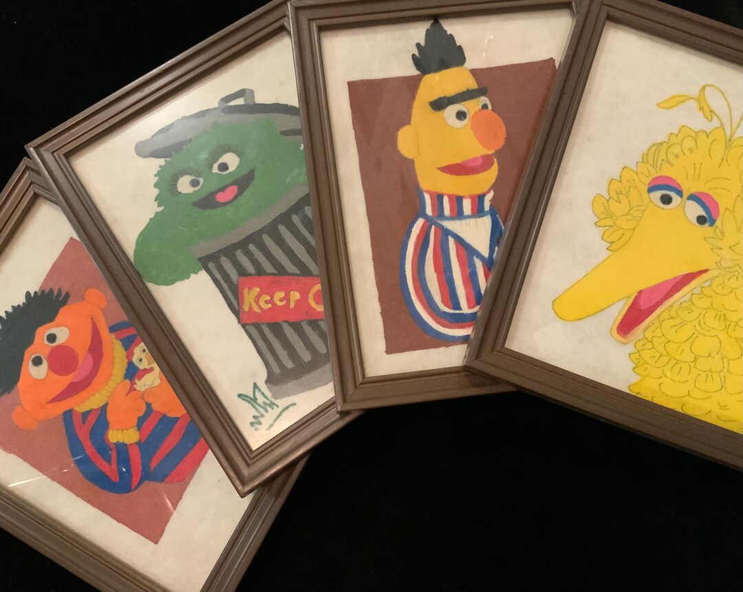 Vintage Muppet Painting Set/original/big Bird-bert-ernie-oscar the ...