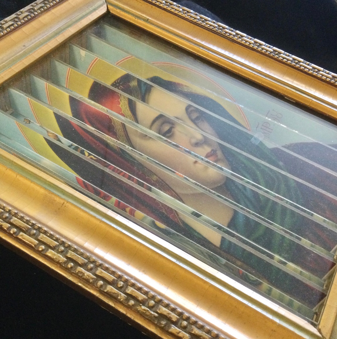Christian Art/jesus-virgin Mary-st. George Print-retablo-shrine-shadow ...