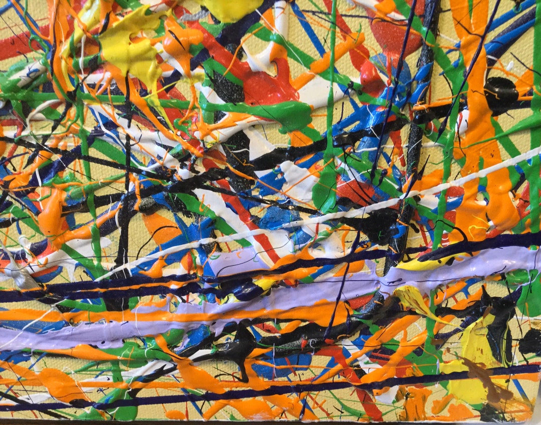 Vintage Abstract Painting/original Acrylic Spatter-splatter Drip Art ...