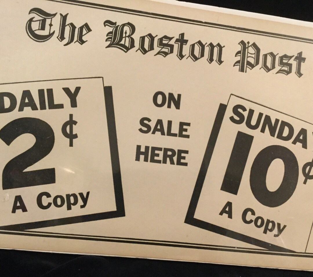 Vintage Boston Newspaper Advertisement Ad/“the Boston Post”/original ...