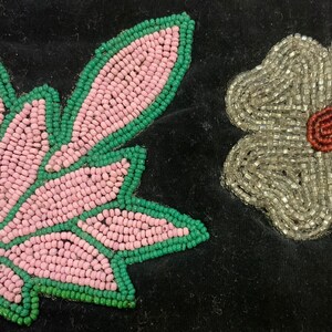 Antique Native American Indian Beadwork Floral Embroidery Velvet ...