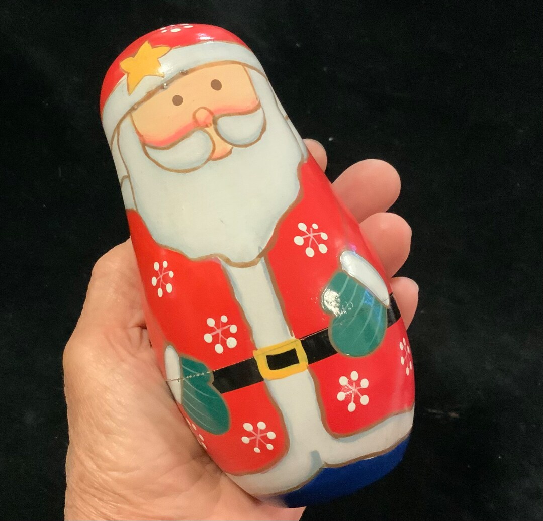 Santa Claus Matryoshka Nesting Doll Toy/christmas/5 Piece Set/wood ...