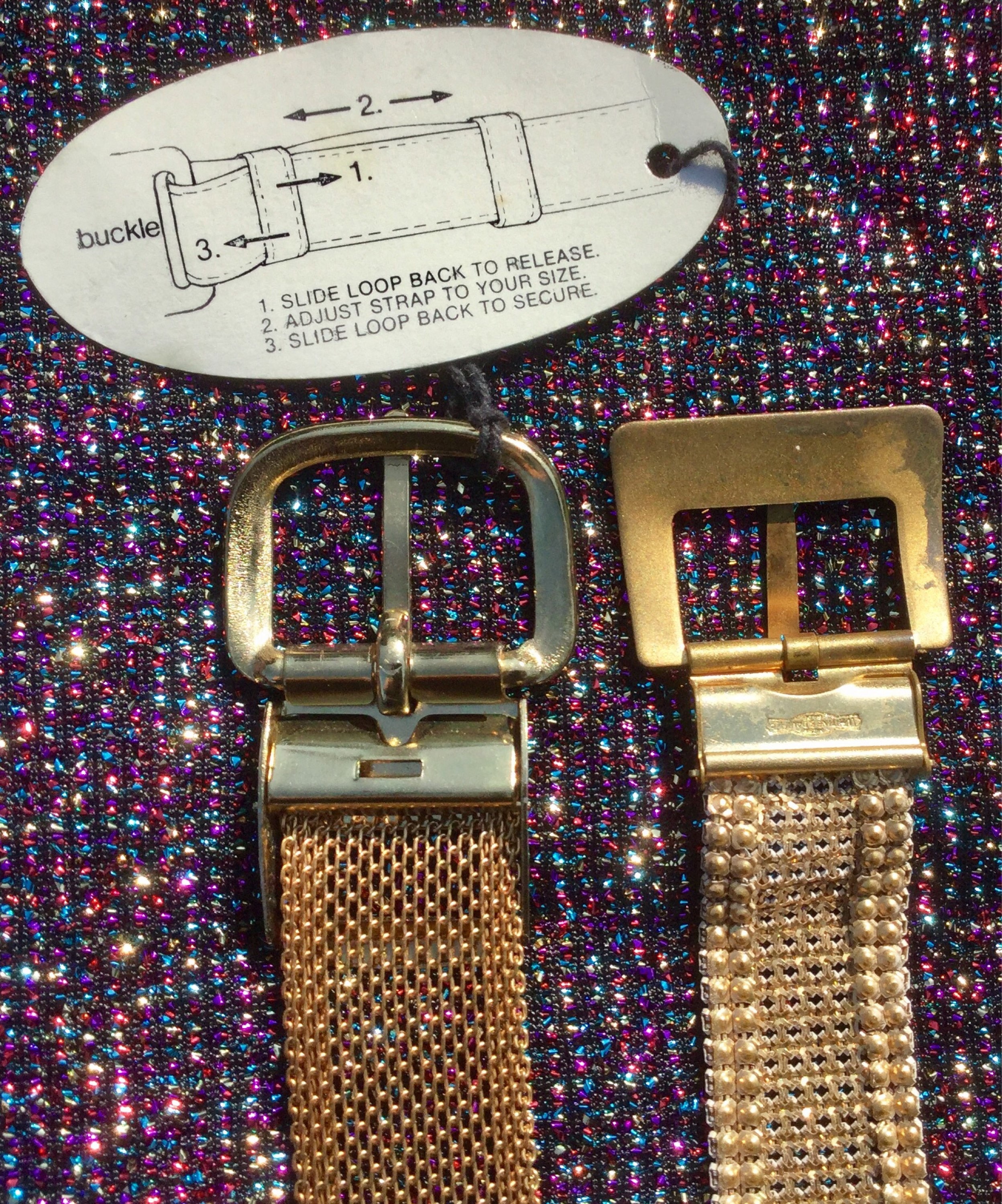Whiting & Davis Belt Set/gold Omega Belt/wire Mesh Woven Metal/woman's ...