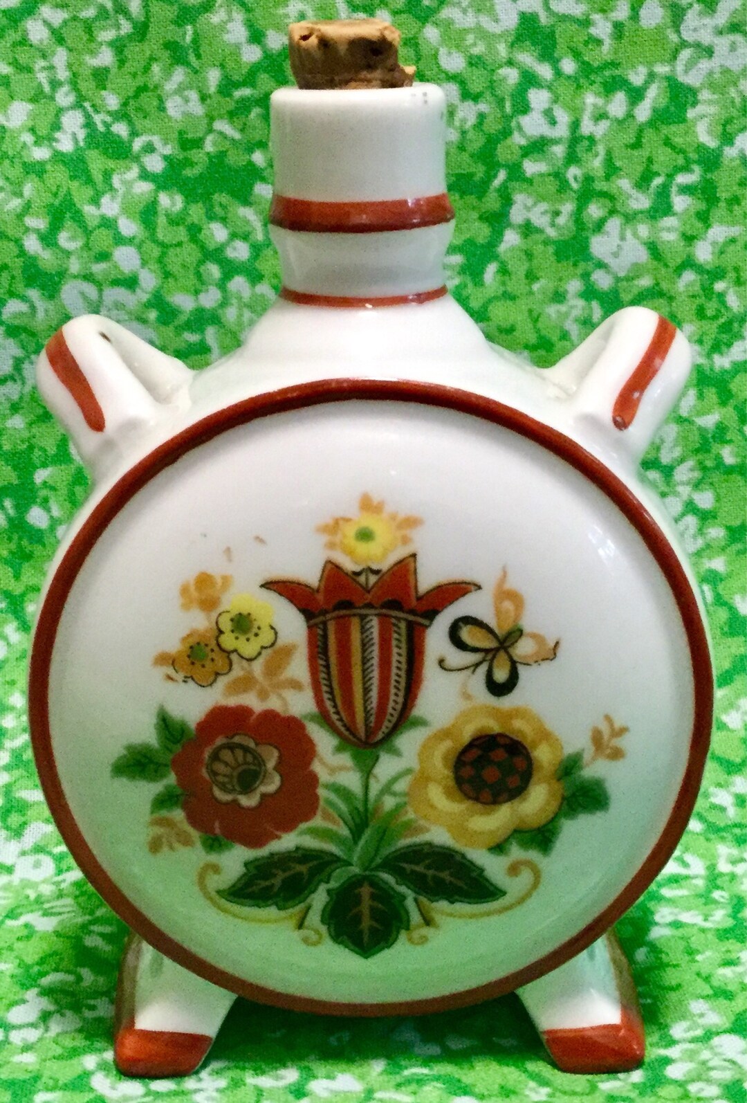 Zsolnay Eosin Pecs Hungary Flask-canteen-liquor Bottle-barware/floral ...