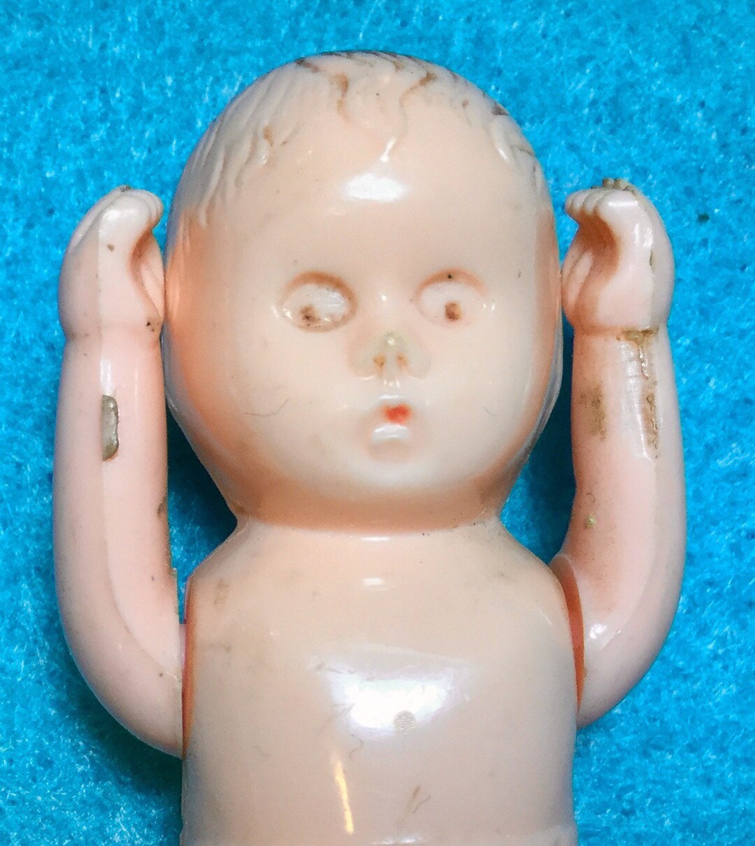 1950s Mini Celluloid Baby Doll Toy/hard Plastic Doll/reticulated ...