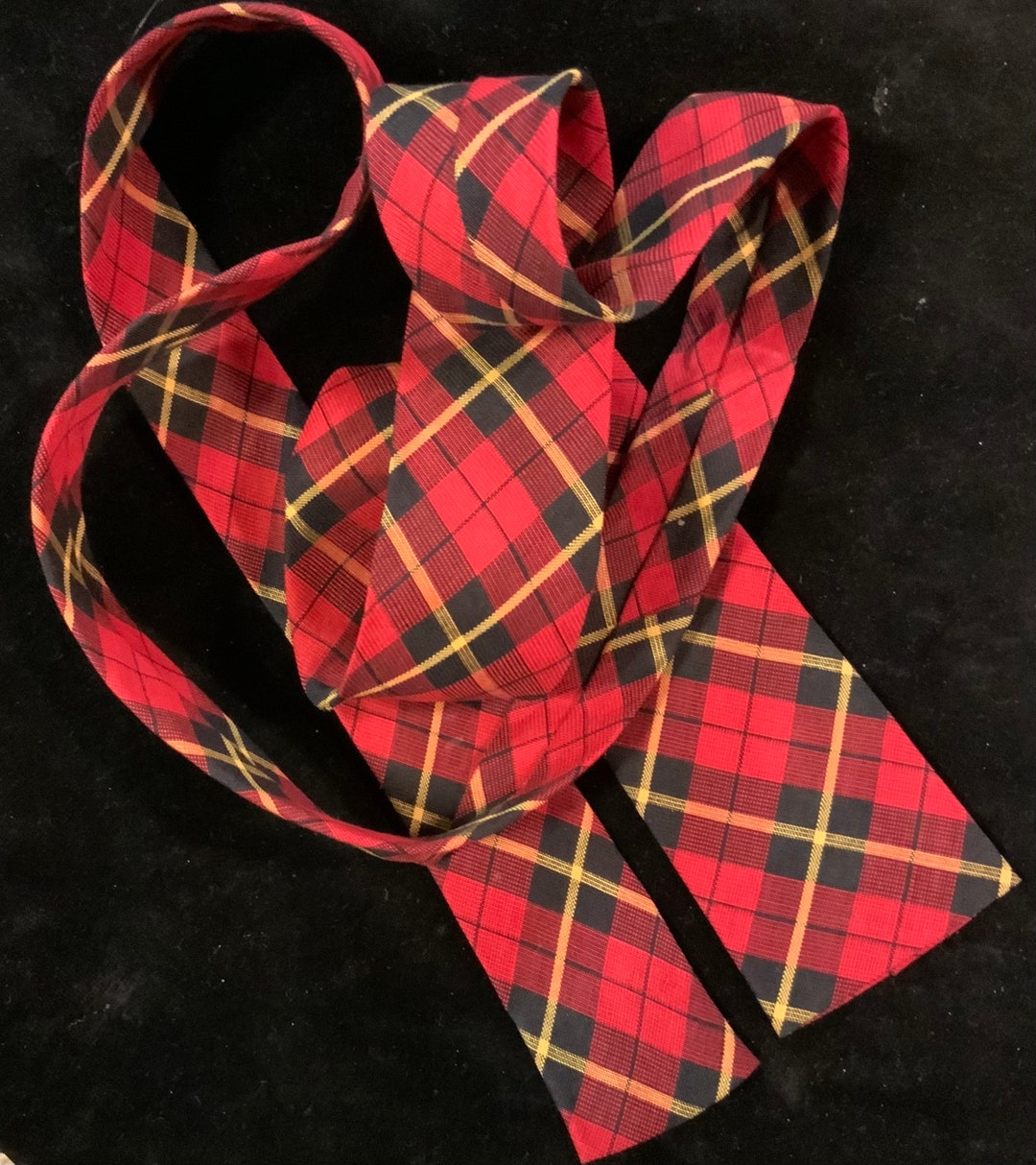 50s Red Plaid Tie-necktie/wallace Red Modern Tartan/scottish Tie/skinny ...