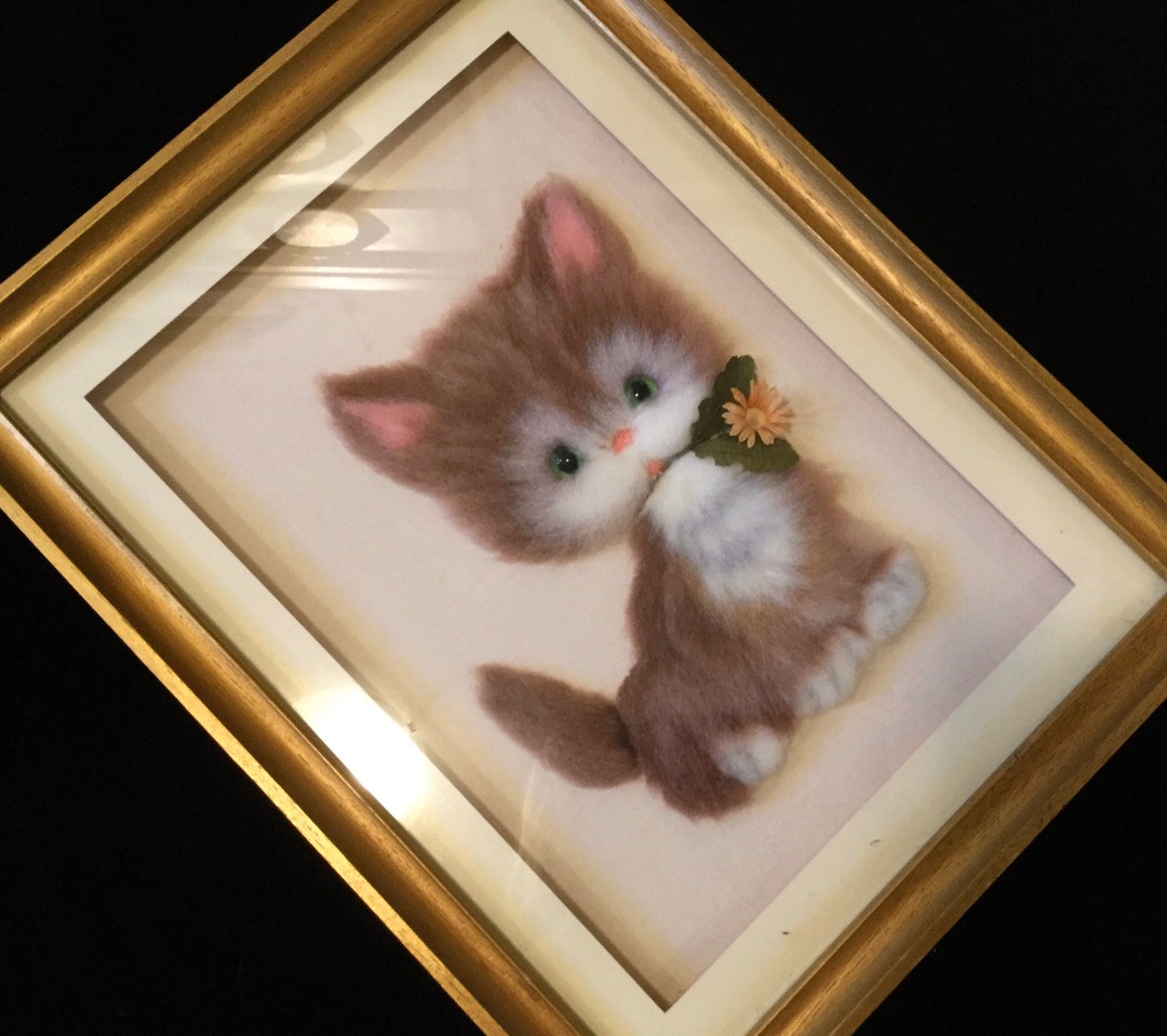 1970s Japanese Bunka Embroidery/cat Needlework/asian Punch Needle/tokyo ...