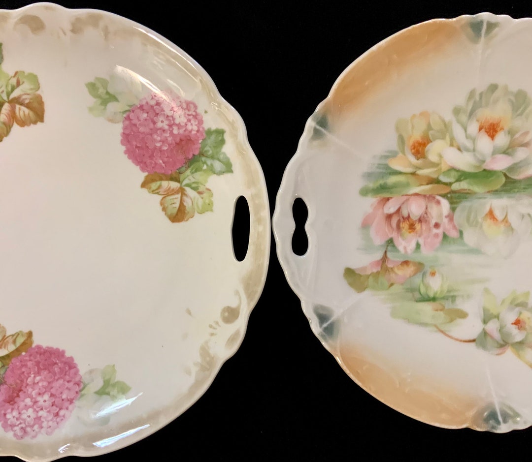 Floral Cake Plate-cabinet Plate/pink Lusterware Porcelain China/germany ...