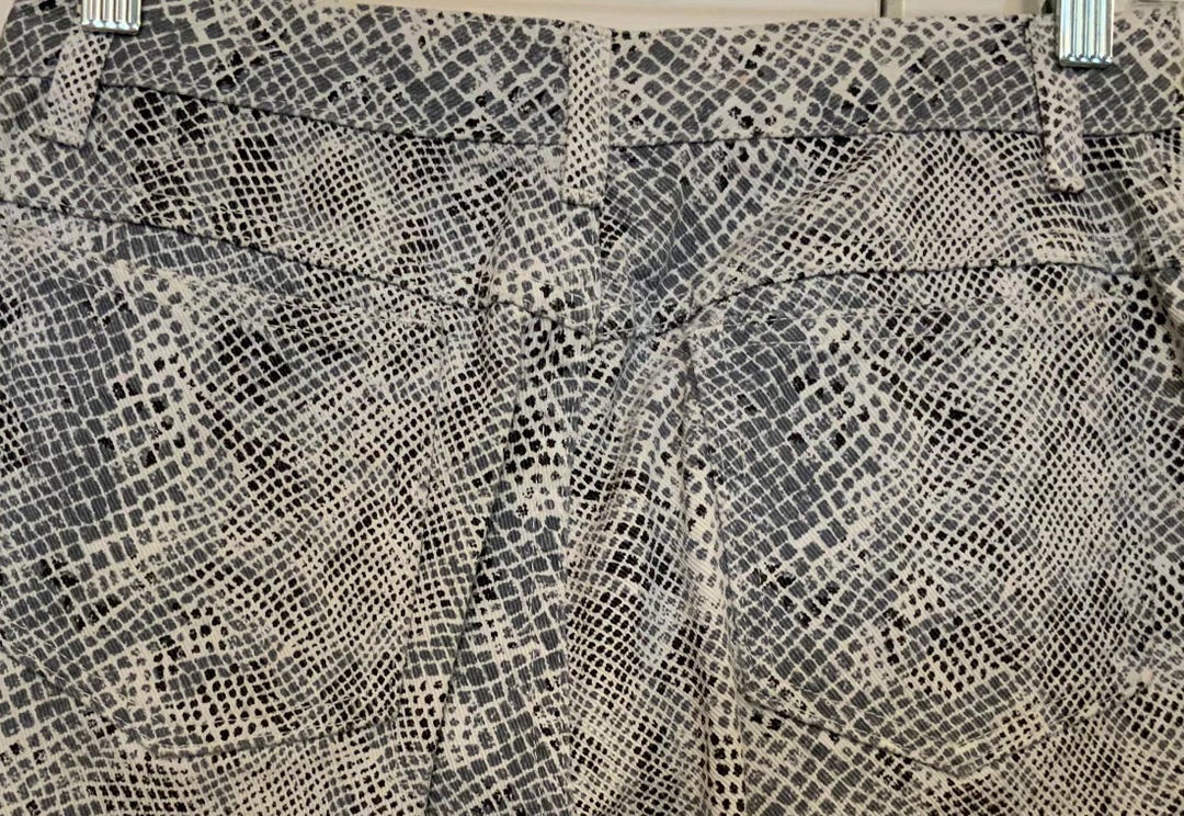 Snakeskin Jeans “forenza” White+gray+black/reptile Snake Print/high-rise/relazed/5 Pocket/woman ...