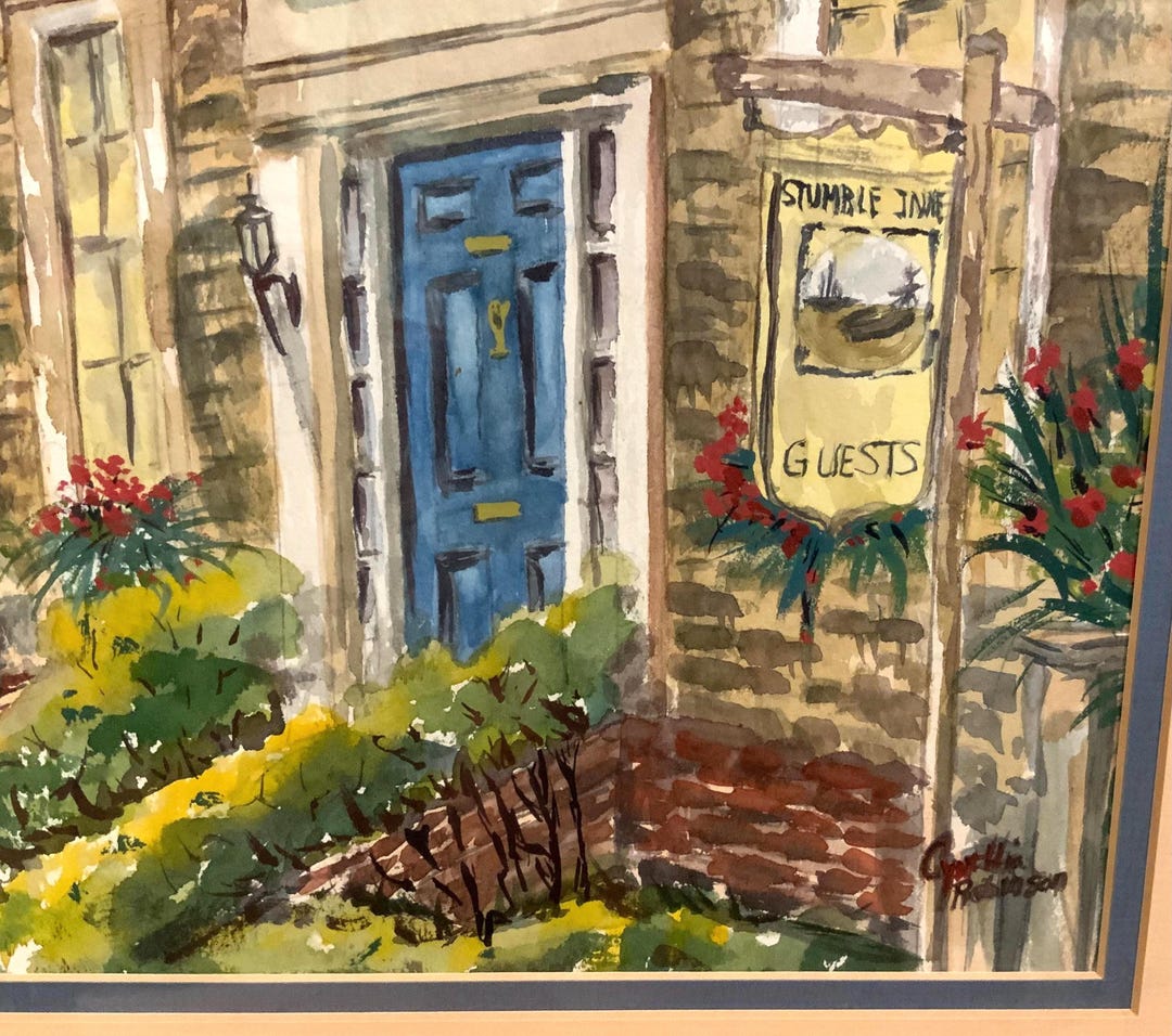 Vintage Country Inn Painting/guest House/original Watercolor/stumble ...