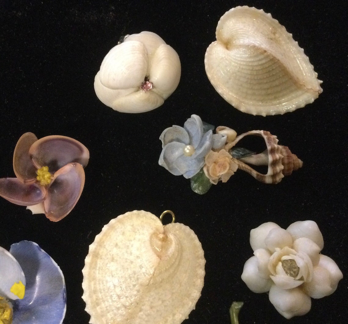 9pc Shell Flowers Handmade Small Seashell Flower Floral DIY - Etsy