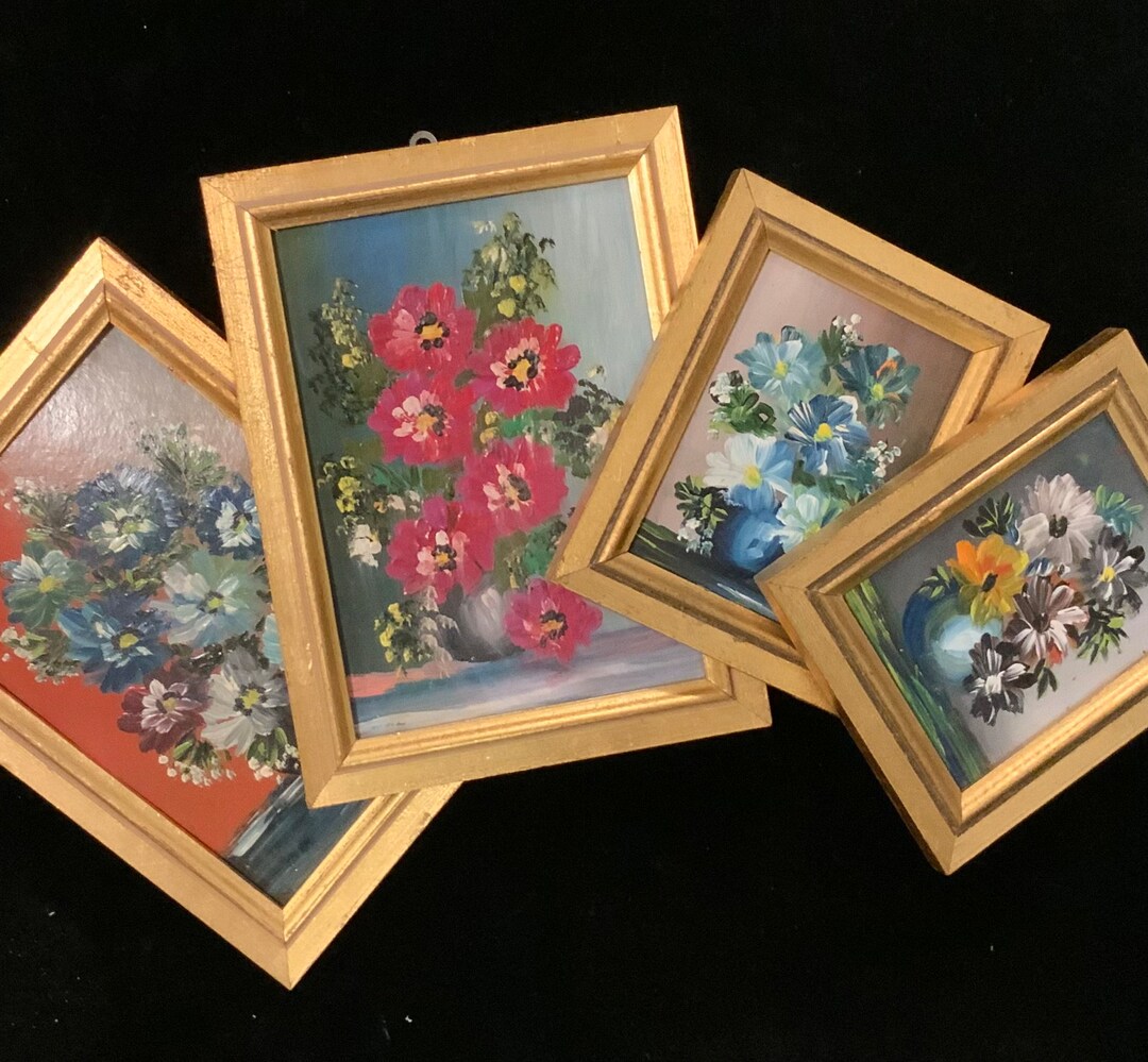 Mini Floral Oil Painting by Isco/original Flower Still Life Tablescape ...