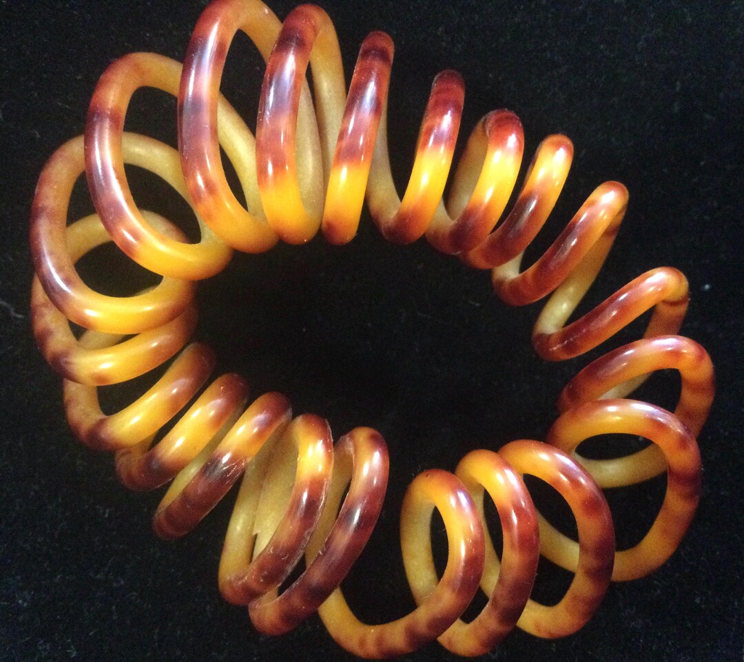 Bakelite? Bangle Bracelet/stretch Spiral-spring-coil/butterscotch ...