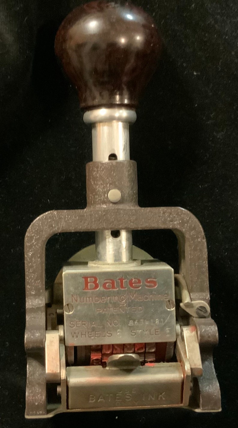 Bates Numbering Machine/letter Press Date Stamp Block/rubber - Etsy