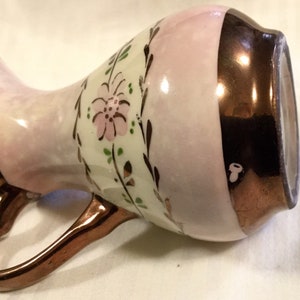 1800s Porcelain Creamer Pitcher/pink Floral Copper Luster-lusterware ...