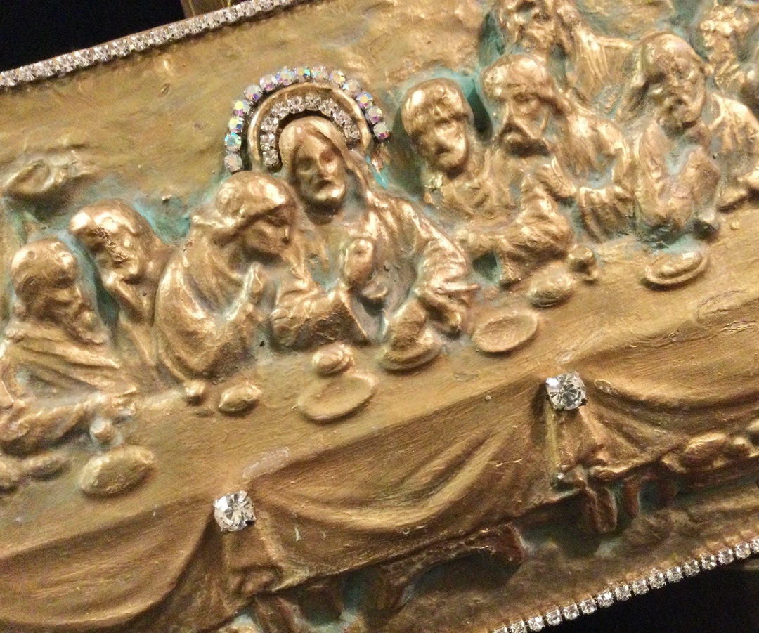 Last Supper Plaque/religious Rhinestone Plaster Mold/gold-leaf ...
