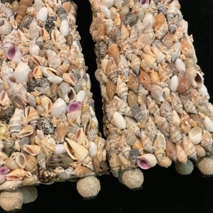 Shell Art Obelisk Tower Pair/seashell Encrusted/nautical Coastal Beach ...