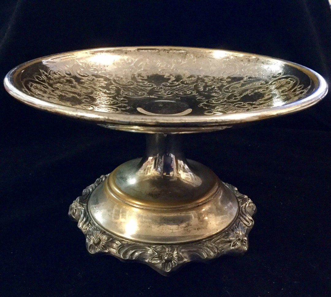 Silver Plate Footed Compote-pedestal-bowl-stand-candy - Etsy