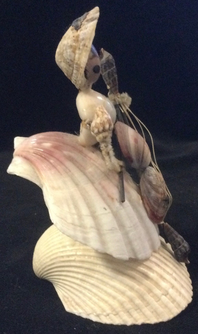 Seashell Doll Figurine-knick Knack Souvenir/shell Art/music-musical ...