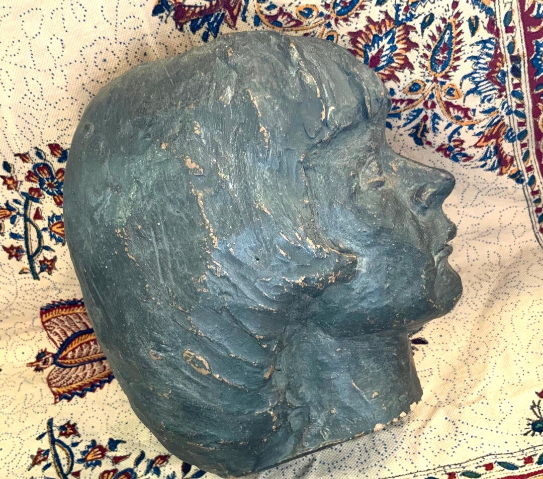 Vintage Female Bust Head Sculpture/original Studio Art/woman-girl ...