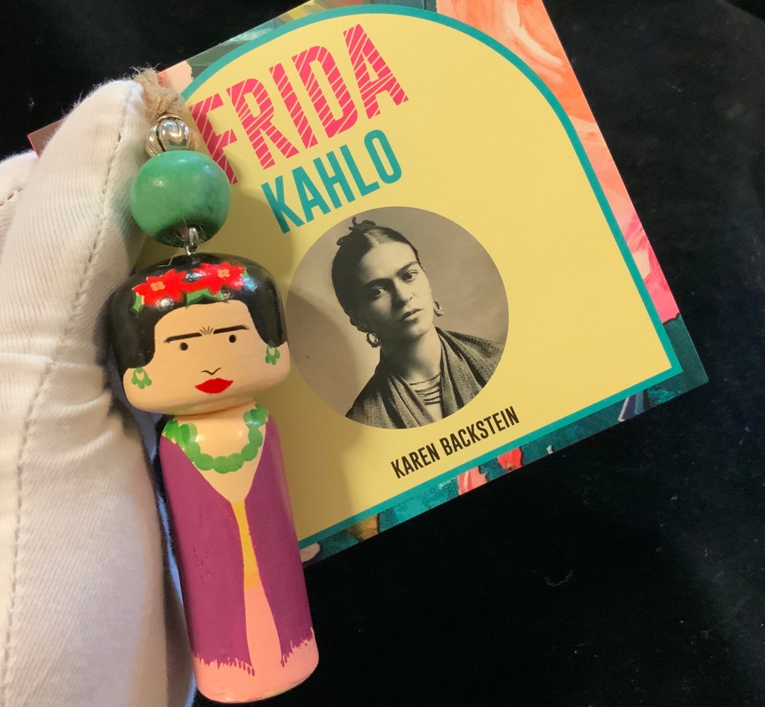 Frida Kahlo Peg Doll Christmas Ornament/wood Figurine/hanging/beaded ...