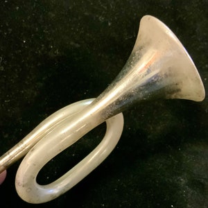 Mercury Glass Trumpet Christmas Ornament/musical Horn/silver Blown ...
