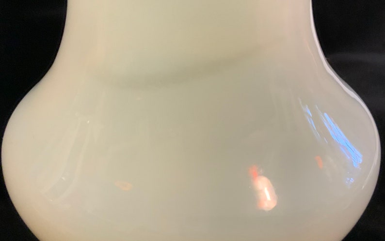 SALE Vtg fry Foval Opalescent Art Glass Vase White W/ - Etsy