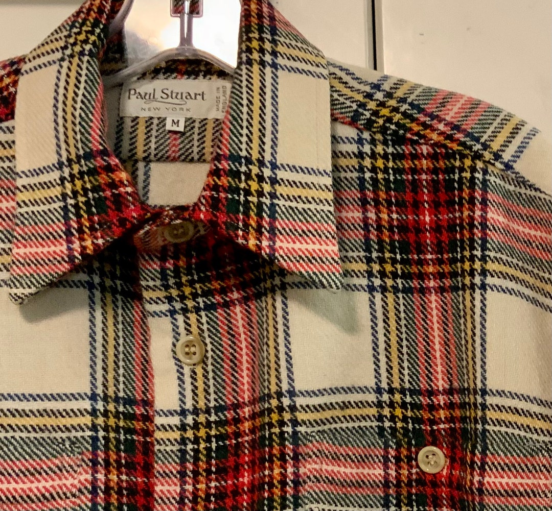 1970s Mens Plaid Shirt/dress Stuart Scottish Tartan/button Up/dagger ...