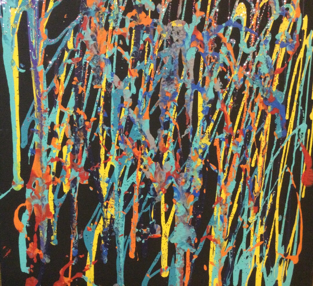 Vintage Spatter-drip Painting/original/outsider-art Abstract - Etsy