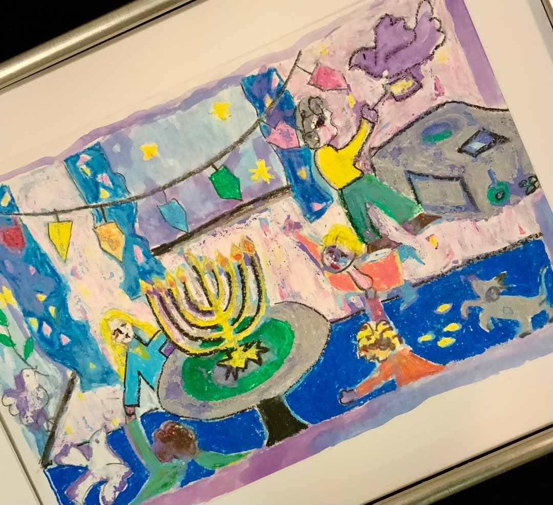 Jewish Painting/hebrew Art/original Watercolor/chagall-style/menorah ...