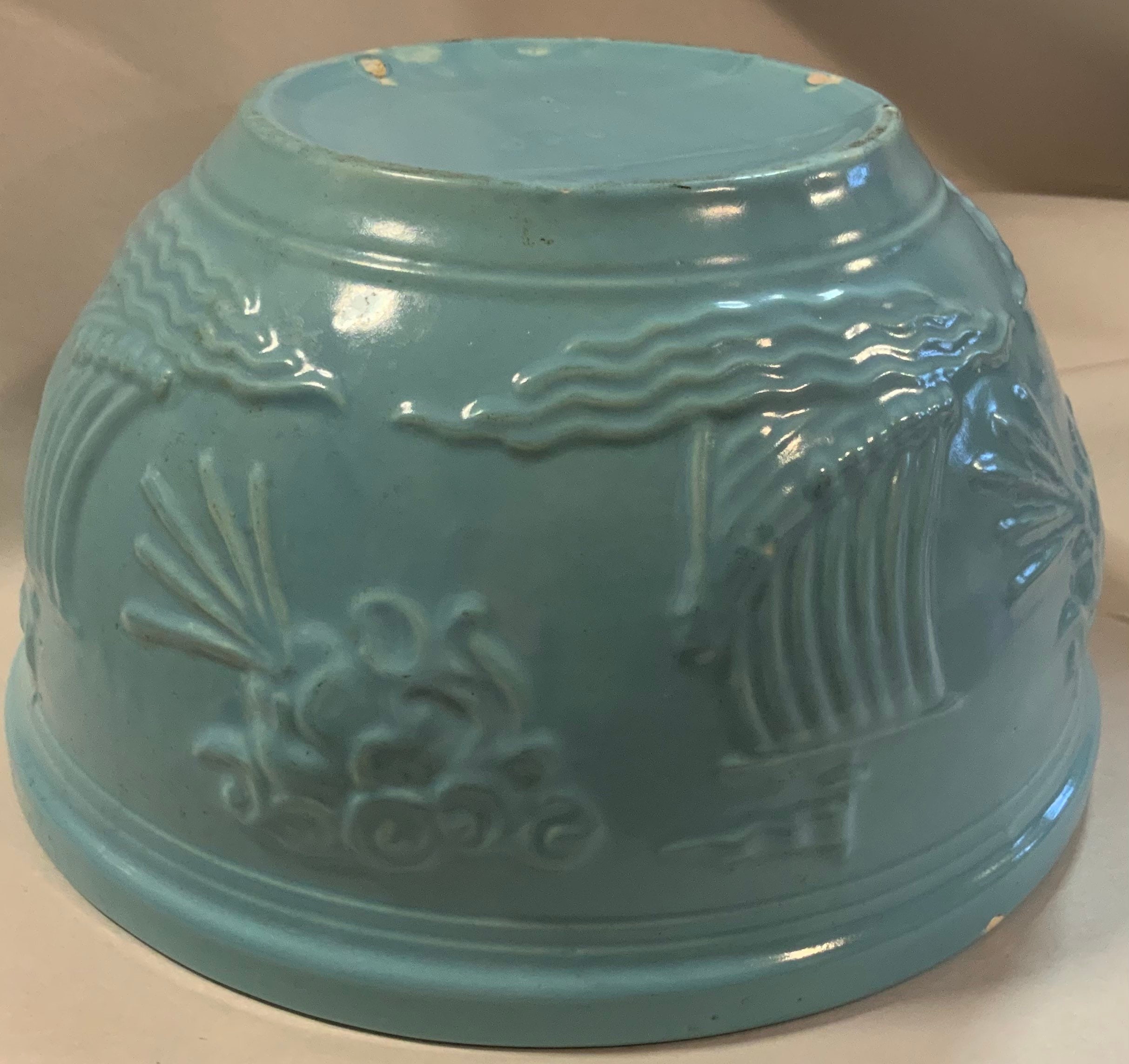 Robinson Ransbottom Mixing Bowl/zephyrus North Wind Viking Ship/blue ...
