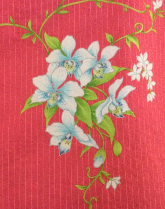 Hawaiian Blouse Crop Top Pullover Pink Floral Print S… Gem