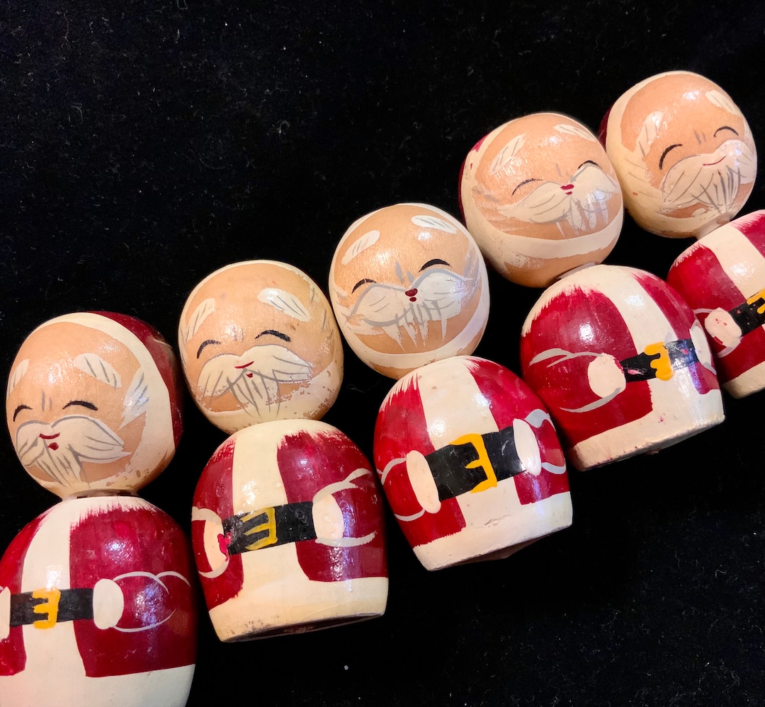 Mini Christmas Santa Claus Figurine Set/hand-painted - Etsy