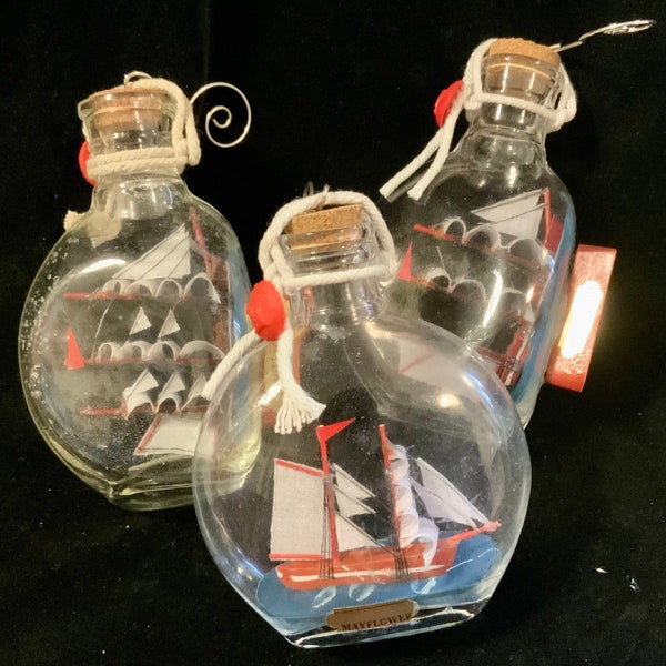Mayflower Glass Ship in a Bottle - Etsy