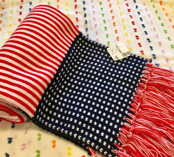 Flag Scarf/Patriotic USA America Red-White-Blue Stars… - Gem