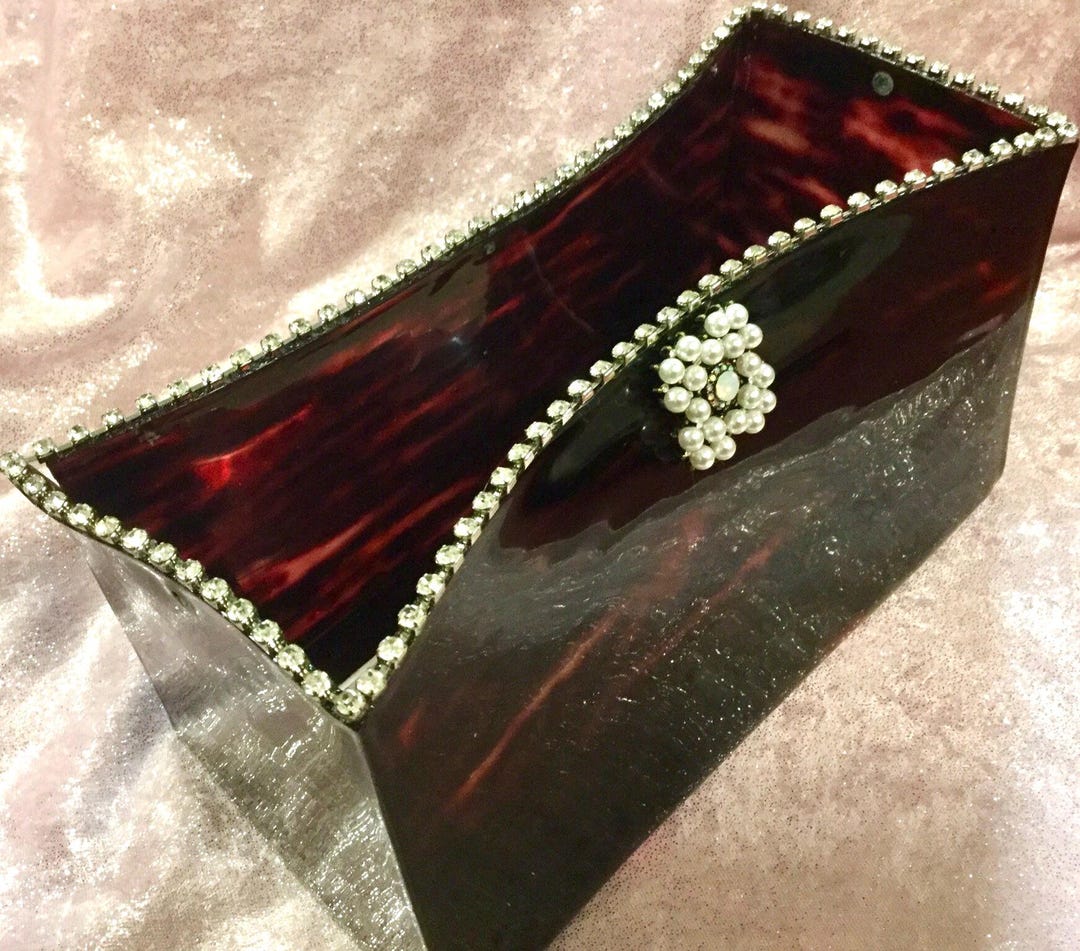 Upcycled Purse Letter Holder/file Box Storage/desk Accessory/pocketbook ...