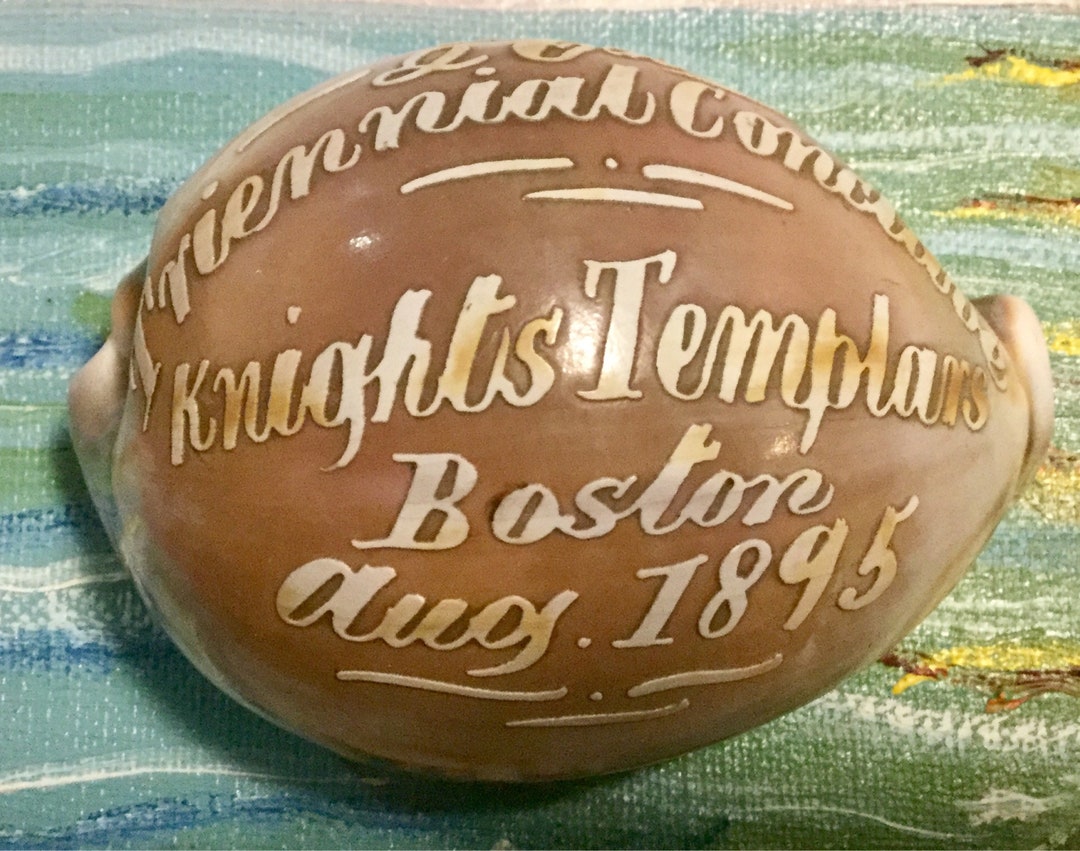 Boston MA Souvenir Shell/knights Templar Carved Shell/26th Triennial ...