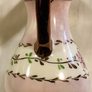 1800s Porcelain Creamer Pitcher/pink Floral Copper Luster-lusterware ...